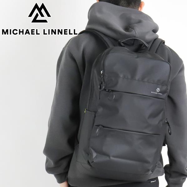 ■MICHAEL LINNELL(マイケルリンネル) A.R.M.S(アームズ) バックパック MLAC-35・軽量＆撥水＆耐久性を備えた都会的でオシャレなデザインのバックパック。・ナイロン布に耐水圧 2000mm 以上(一般的な傘の約10...
