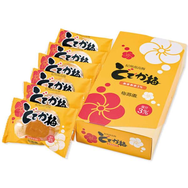 これぞ南高梅！の醍醐味を味わえる「超特大粒(5Lサイズ)」のあまあま3％が登場！！！塩分3％！爽やかな甘さが大好評♪「こんな大きい梅干し初めて！」と、びっくりされるくらい超特大粒のあまあま3％を、１粒ずつ袋詰めして６粒セットでお届けいたしま...