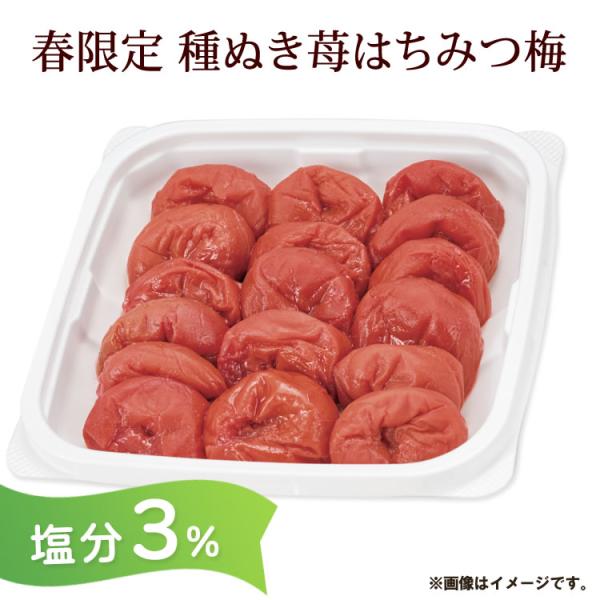 種ぬきいちごはちみつ 380ｇ塩分3％でフルーティー！「あまおう」果汁でじっくり漬け込んだ、甘酸っぱい風味の「苺はちみつ梅」おやつ感覚でお召し上がりいただけます♪◆箱寸法：165×165×45mm※粒の数はパックにより異なります。※包装対応...