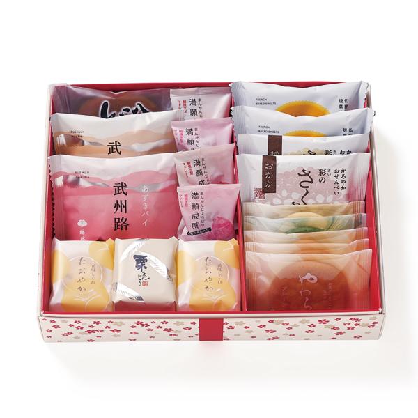 いろんなおいしさを楽しみたい先様へ、人気の銘菓を詰め合わせた贈り物はいかがでしょうか。■内容：やわらか(プレーン3・抹茶1・ミルク1)、彩のさくさく2、武州パイ（小豆1・乳菓1）、八宿どら焼き1、栗まんじゅう1、モダンマドレーヌ2、満願成就...