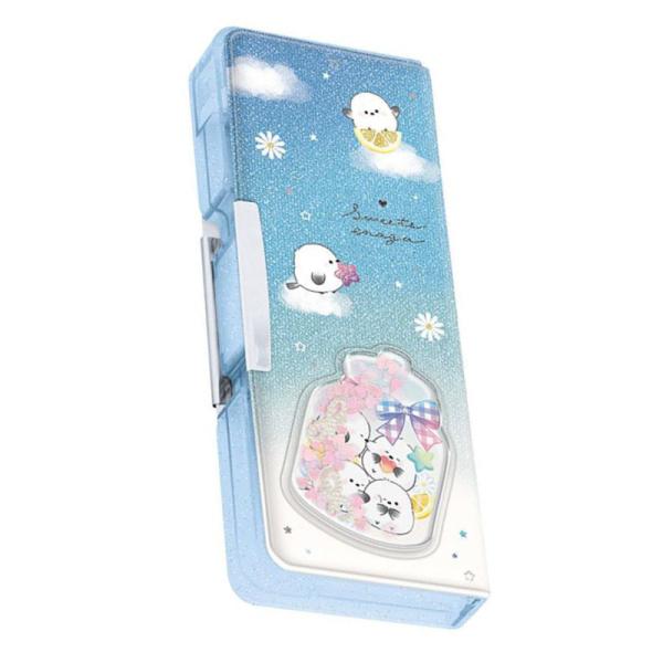 やさしいブルーカラーときらめくデザインが可愛い、コンパクトタイプの両面ペンケース♪ふんわり癒されるイラストと、キラキラ素材が組み合わさった、毎日使いたくなるアイテム☆ランドセルにも入れやすいスリム設計ながら、鉛筆やペンをしっかり収納できる両...