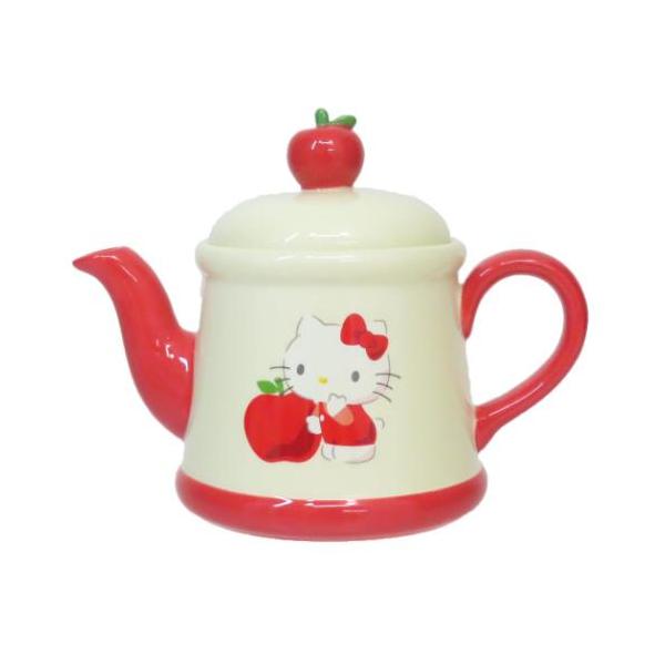 大人気サンリオキャラクターの可愛らしいキティちゃんのティーポット。プレゼント・ギフトやお部屋のインテリアにもぴったり。セット内容：ポット/フタ/茶こしサイズ：約160x100x126mm容量：350ml※画像はイメージです。