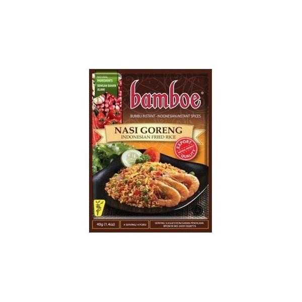 Bamboe バンブー　インスタント調味料　インドネシア料理の素Nasi Goreng ナシゴレン　40g添加物を使わずハーブスパイスから作られたインドネシア料理のレトルト・インスタント調味料ナシゴレンとは、インドネシア料理の代表格でインド...