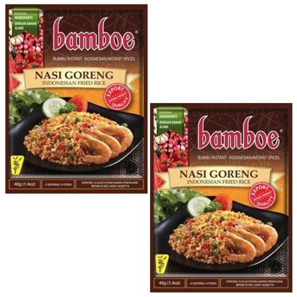 Bamboe バンブー　インスタント調味料　インドネシア料理の素Nasi Goreng ナシゴレン　40g×２個添加物を使わずハーブスパイスから作られたインドネシア料理のレトルト・インスタント調味料ナシゴレンとは、インドネシア料理の代表格で...