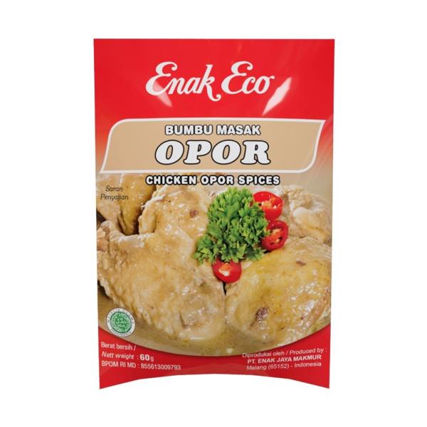 Enak Eco エナ エコ インスタント調味料 Bumbu Masakシリーズ Opor オポール 60g 海外直送品厳選したスパイスを使用したインスタント調味料です。オポールとは、さまざまなスパイスを使いココナッツミルクで煮込んだインド...