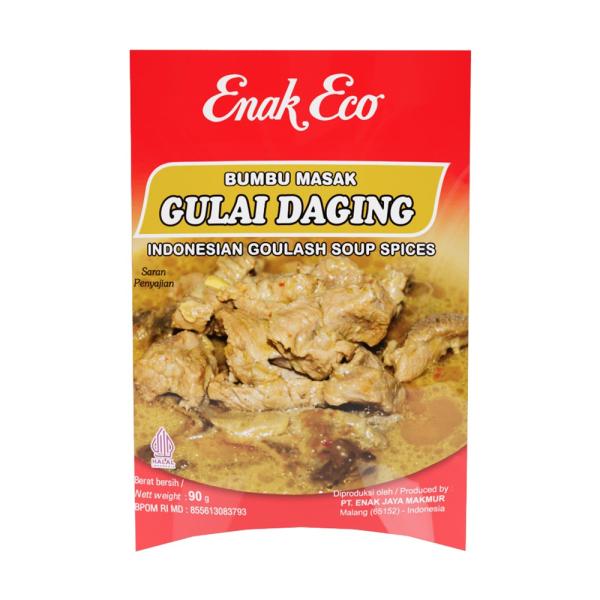 Enak Eco エナ エコ インスタント調味料 Bumbu Masakシリーズ Gulai Daging グライ ダギン 90g 海外直送品厳選したスパイスを使用したインスタント調味料です。グライとは、牛肉などを煮込んだココナッツ風味のカ...