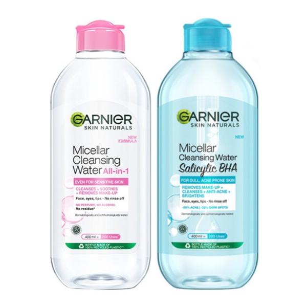 Garnier ガルニエ　Micellar Clensing Water ミセラークレンジングウォーター　400mlメイク落としと言えば、今人気のミセラークレンジングウォーターフランスが発祥で、硬水での洗顔では肌が荒れてしまうということで水...