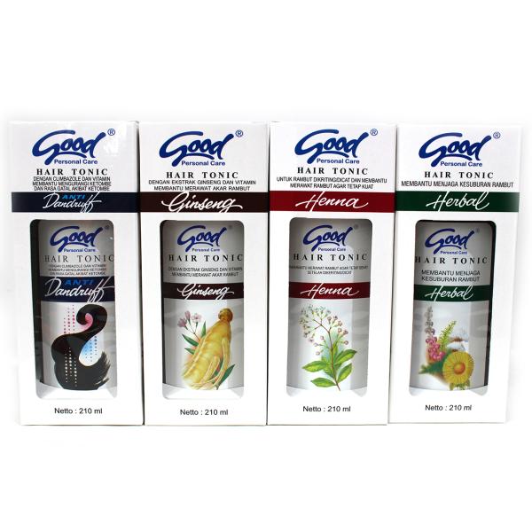 クリームバス グッドで有名なグッド goodのヘアトニック種類は４タイプ・Anti Dandruff　アンチダンドゥルフ・Ginseng　ジンセン・Henna　ヘナ・Herbal　ハーバル【内容量】210ml (290g)【生産国】インドネ...