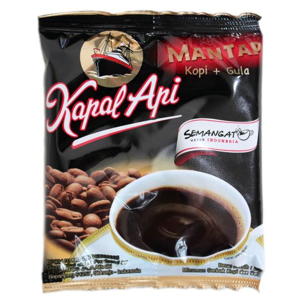 Mantap　珈琲粉末と砂糖 Kopi + Gula を混合したタイプKapalApiカパールアピのコーヒーの特徴は何と言っても香りの良さです。コーヒーを淹れた際の香りはひと時の安らぎを与えてくれます。甘めのコーヒーですが、珈琲豆自体が深煎...