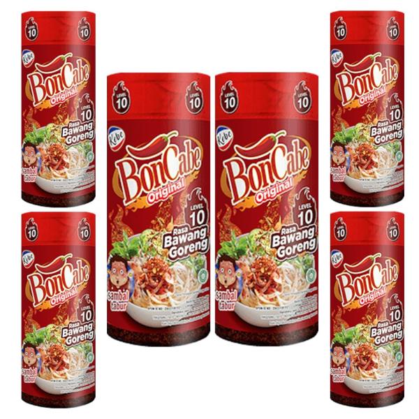 Boncabe ボンチャベ　Sambal Tabur サンバルふりかけ チリフレーク　Level10 Rasa Bawang Goreng バワンゴレン　50g×６本セットサンバルソースをサンバルふりかけのようにした画期的な商品インドネシア...