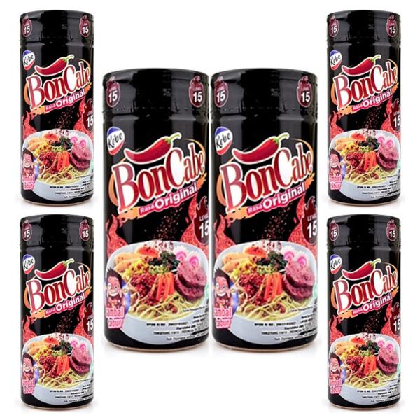 Boncabe ボンチャベ　Sambal Tabur サンバルふりかけ チリフレーク　Level15 Rasa Pedas Gila プダスギラ　45g×６本セットサンバルソースをサンバルふりかけのようにした画期的な商品インドネシアの人々に...