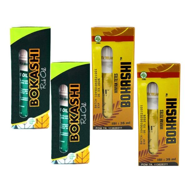 PakOles パックオレス ボカシラブオイル 35ml ＆ ボカシオイル ドロップ 35ml 選べる ４本 セットインドネシア伝統のジャムウ（植物やハーブ由来の漢方薬）で、200種以上の薬草や香草と、ココナッツオイルをEM（有効微生物）技...