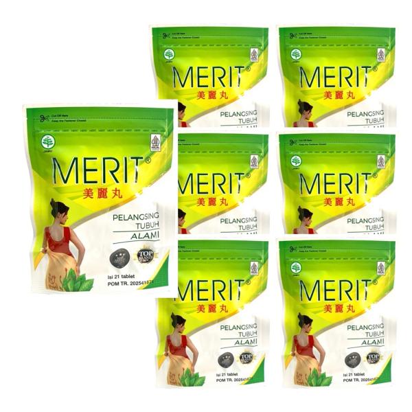 美麗丸 MERIT メリット　21錠入７袋セット　天然ハーブのサプリメントお客様からのご要望を踏まえ、よりお得なセットに致しました。大人気のバリコスメ ジャムウ ダイエットサプリ※パッケージが新しくなりました。【内容量】21錠 × ７袋 (...