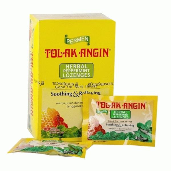 インドネシアでとても有名なJamu ジャムウ ハーバルシロップトラックアンギン TOLAK ANGINのハーブキャンディー トローチショウガやミント、クローブなど香辛料として料理に利用されるような天然成分とハチミツでできています。のどに潤い...