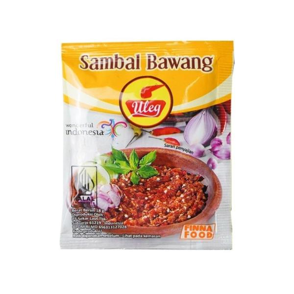 Uleg ウレグ　Sambal Bawang サンバル バワン　パウチ小袋 使い切りタイプ　１０袋入りサンバルは、チリソースの一種でインドネシア料理やマレー料理などによく用いられるスパイシーな辛味調味料です。Bawang バワンは、タマネギ...