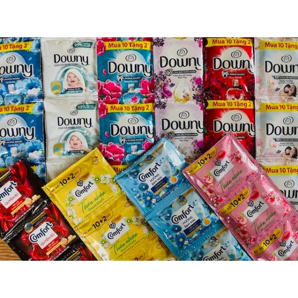 アジアの柔軟剤ダウニーとコンフォートのお試しサイズ毎日のお洗濯が楽しくなる10種類30個のセットですダウニー6種類　18ml 各3個コンフォート　4種類　20ml 各3個代引き日時指定不可