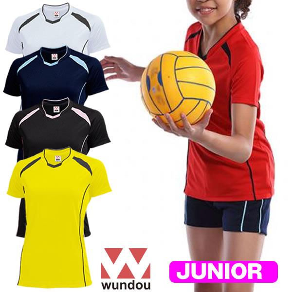 吸汗速乾ポリ100％、ソフトなメッシュ素材で肌触りのよいスポーツTシャツです。バレーボール向けに動きやすさを追求、少し短めのラグラン袖とVネック2重衿でスポーティなデザインです。女性向けにウエストラインをシェイプにした細身のシルエットに仕上...