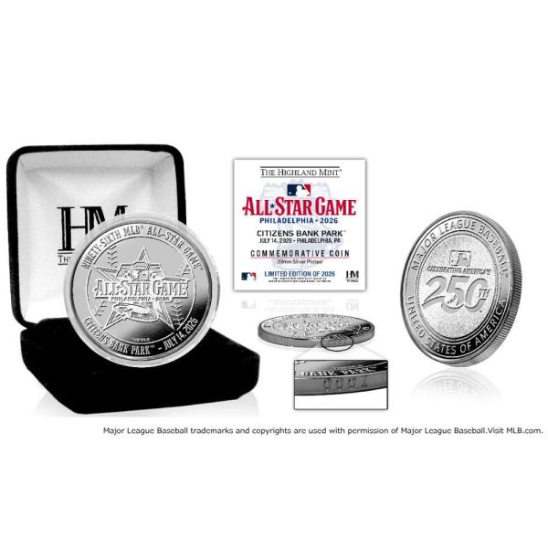 MADE IN THE USAThe Highland Mint 社製コイン：約φ3.9cm シルバーメッキアクリルコインケースジュエリーケース(ブラック)シリアル番号入り（刻印による表記）※全商品MLB公認のホログラムシールが貼られている...