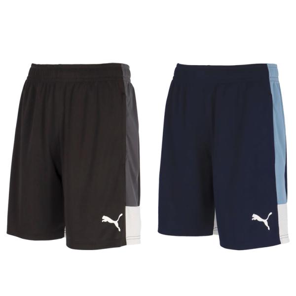 カラー：03/プーマブラック×プーマホワイト×シャドーグレー06/プーマネイビー×プーマホワイト×ゼンブルー素材：ポリエステル 100％特徴：鮮やかなアクセントカラーが目を引く、メンズサッカー用ショーツ。吸汗速乾機能「DRYCELL」により...