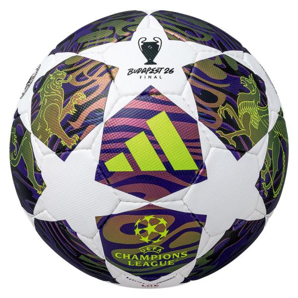 サイズ：4号球特徴：フィナーレ ブダペスト リーグ ルシアーダ。2026年3月11日から2026年5月31日まで開催されるUEFA Champions League 2025-2026 ノックアウトフェーズで使用。決勝の開催地ブダペストを流...