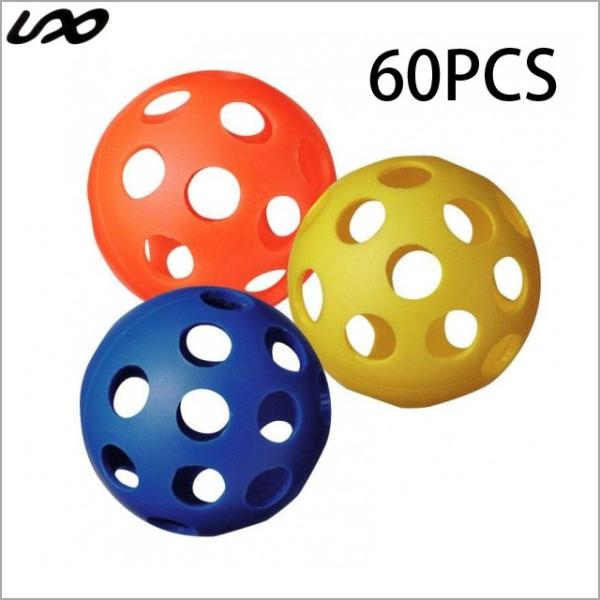 素材：ＰＥ(ハードプラスチック) 　サイズ：直径41mm 　重量：約23ｇ　特徴：41ｍｍ芯打ちＰＥ穴あきボール。　　小径ボールで芯打ち＆カラーによる打ち分けトレーニングに最適です。　　カラー：オレンジ・イエロー・ブルー　　　当店では、実店...