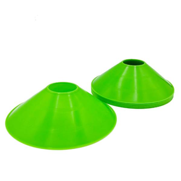 素材：ポリエチレンカラー：グリーンサイズ：直径約19cm×高さ約5.5cm特徴：BallClubオリジナルのトレーニング用マーカーコーン。お得な10枚セット！当店では、実店舗在庫とメーカー在庫で運営しております。万が一、店舗、メーカー在庫と...