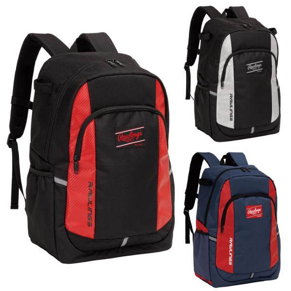 素材：ポリエステル、合成皮革カラー：B/RD/ブラック×レッドN/RD/ネイビー×レッドB/SIL/ブラック×シルバー特徴：33L容量のバット2本収納ジュニアバックパック・チェストベルトあり・チェストベルトにホイッスルバックル採用・バット収...