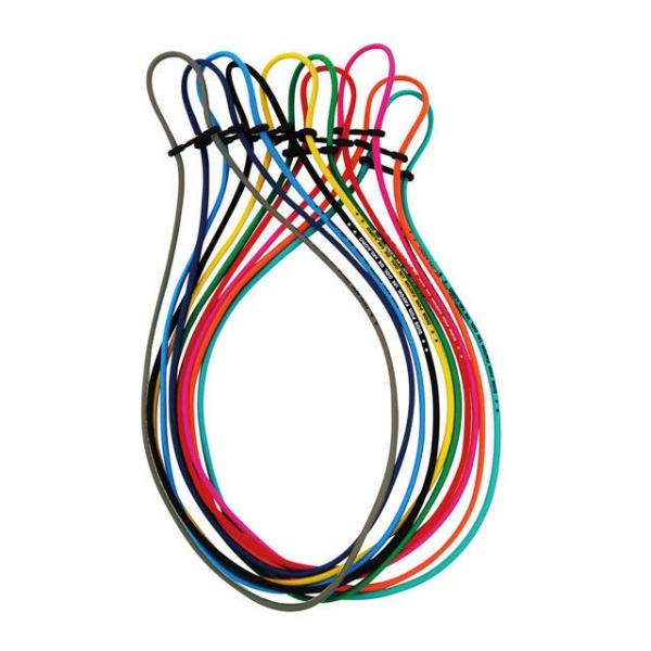 素材：ウーリーナイロン50％、天然ゴム50％　カラー：002/ブルー003/グレー004/サックス005/ブラック006/イエロー007/グリーン022/ピンク024/バイオレット027/オレンジ046/レッド　特徴：バンド長さ 55cm　...