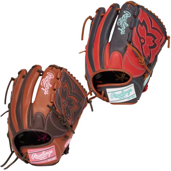 素材：表革/天然皮革裏革/天然皮革ポジション：ピッチャー用カラー：MO/BR/モカ×ブラウンSC/N/スカーレット×ネイビー特徴：ローリングスの女子専用設計「HOH DP COLORS」は、女性の手のサイズや力に合わせたフィット感が特長。手...