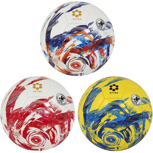 カラー：WHTBLU/ホワイト×ブルーWHTRED/ホワイト×レッドYELBLU/イエロー×ブルー素材：合成皮革サイズ：5号球特徴：「VAIS VORTI」 歓喜の渦を巻き起こす！熱狂の瞬間を共に！ABOUT VORTI「VORTI」はイタ...