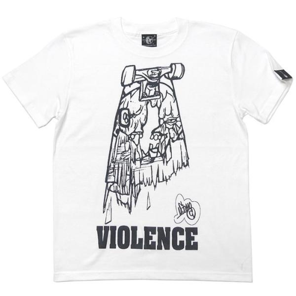 コラボTシャツpornoinvarders（ポルノインベーダーズ）シリーズ[ ユニセックス 男女兼用 アイテム ]pornoinvardersさんのゾンビ シリーズ02折れたスケードボードにゾンビの「VIOLENCE (バイオレンス)」今回...