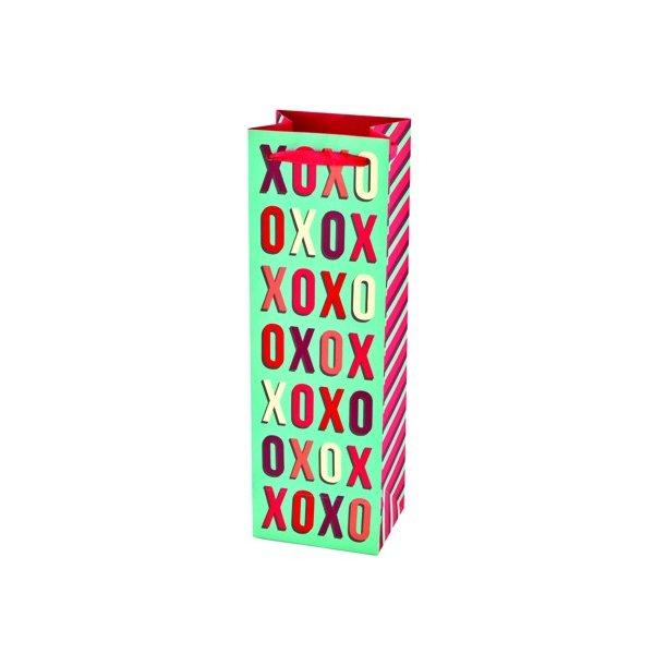 ボトル用ギフトバッグ両面にXOXOXOのデザイン愛を込めて本体サイズ：W115×D90×H356材質：紙