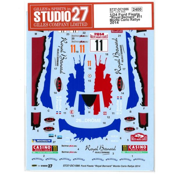 DC1086 1/24 Ford Fiesta "Royal Bernerd"#11 Monte Carlo 2014 (BELKITS社1/24 対応）