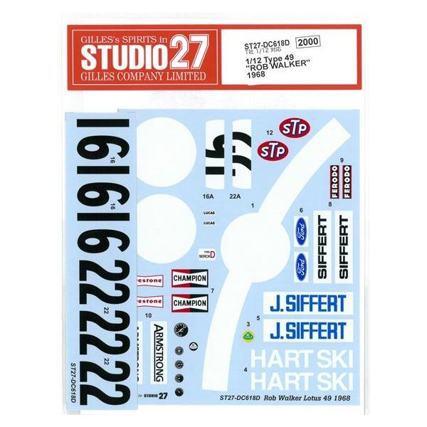 DC618D 1/12 Type 49 "ROB WALKER" 1968 (T社1/12 LOTUS49対応）