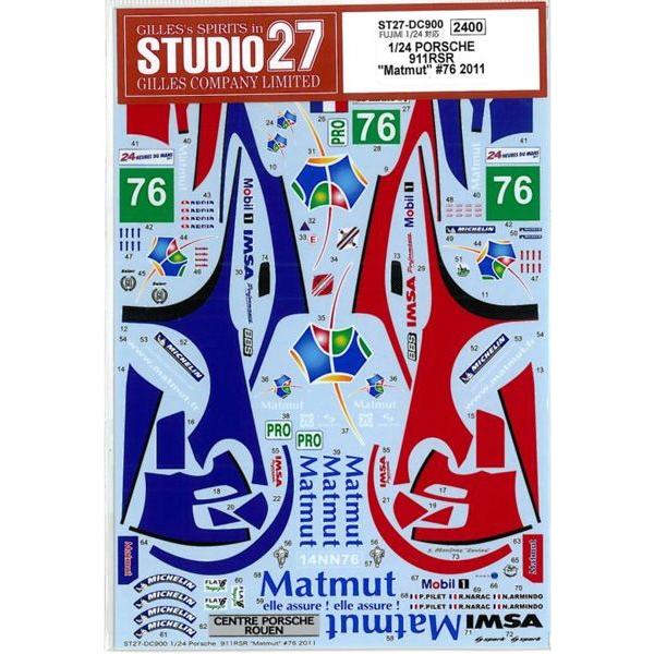 DC-900 1/24 PORSCHE 911 RSR "Matmut" #76 2011 (F社1/24対応）