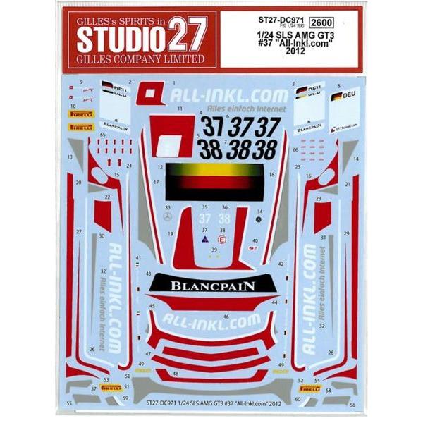 DC-971 1/24 SLS AMG GT3 #37 "All-lnkl.com" 2012 (F社1/24対応）