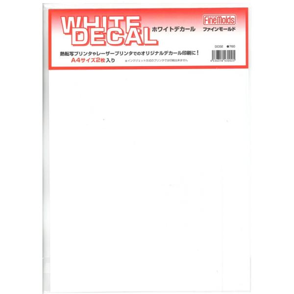 ホワイトデカール　”オリジナルデカール印刷”　用紙　A4近似　2枚入り■オリジナルデカール作成についてパソコンで製作したデーターを熱転写方式プリンタ（アルプス社製MD5500など）又は各社製レーザープリンタなどで 印刷できます。※インクジェ...