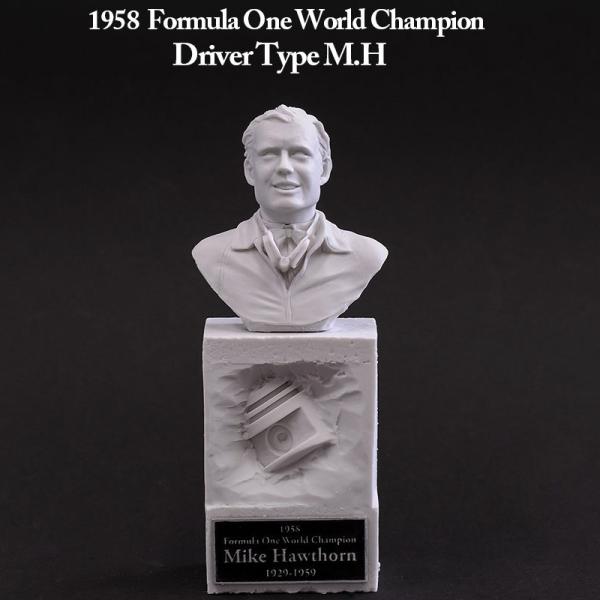 R012-0013 : “DIVE NINE” F1 Champion Series 1/12scale “Driver Type M.H ” ・第4弾は1958年F1チャンピオンです。レジン製3パーツ。台座、ホワイトメタル製ネームプレート...