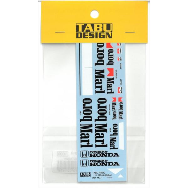 1/18 マクラーレン MP4/6 オプションデカール  (MC社1/18対応) TABUデカール 水転写式 TABU18013