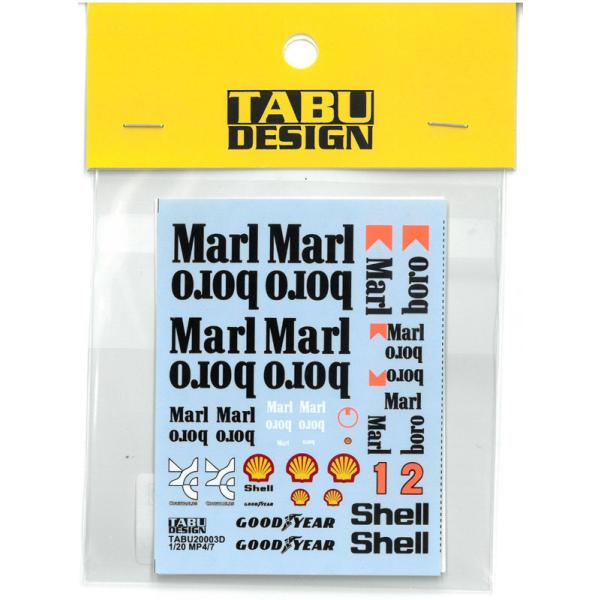 1/20 MP4/7 オプションデカール（T社対応）【TABUデザイン TABU20003D】