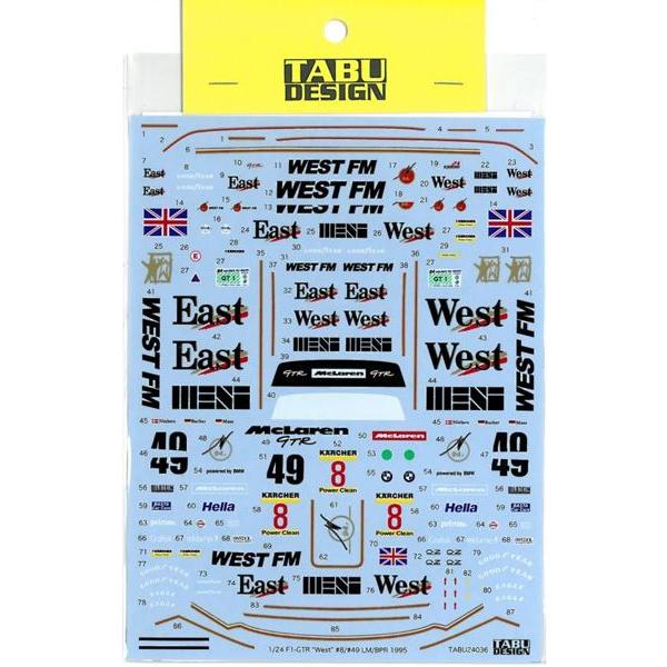TABU24036 1/24 McLaren F1-GTR "WEST" #8#49 BPR/LM1995(F社1/24対応）