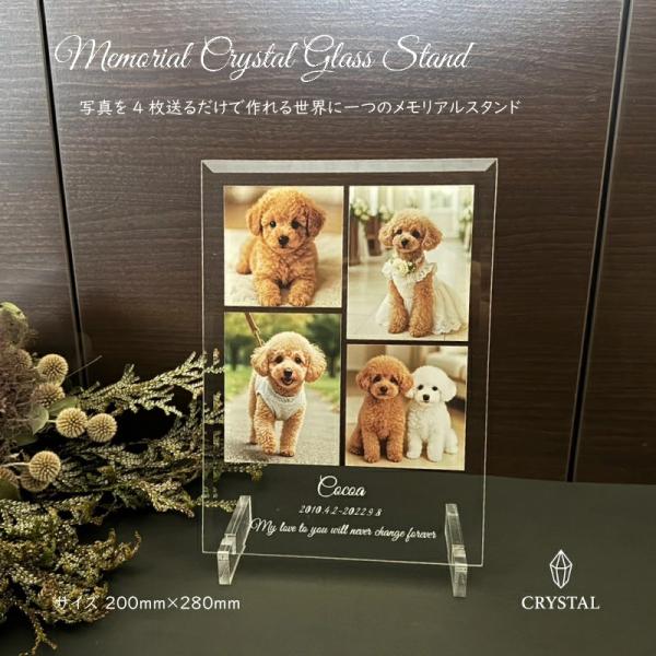 ★商品情報★サイズ:200mm×280mm素材:クリスタルガラスご注文後、弊社からお写真についてのメールをお送りします。info@barcoblanco.tokyoまでお写真をお送りくださいませ。一緒に過ごした毎日、見上げてくれた瞳、そっと...