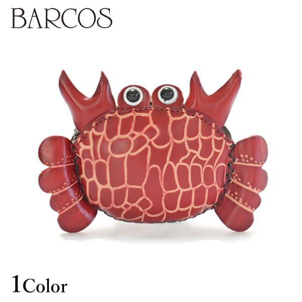 商品名：BARCOS 蟹モチーフポーチ真ん丸のおめめがかわいらしい、蟹モチーフの牛革ポーチ。ハリと艶が美しいレザーを使用。背面にファスナー付きの収納部があり、鍵や小銭などを収納していただけます。ストラップ付きで、バッグのハンドルなどにぶら下...