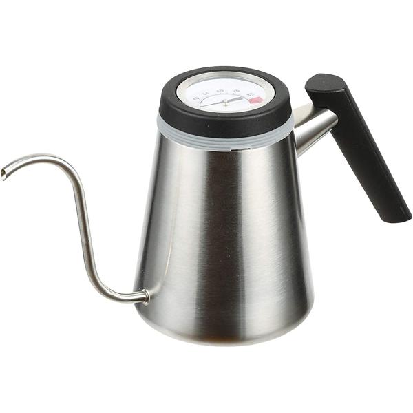 美味しいコーヒーは、温度調節が決め手。ドリップする熱湯の温度は100℃ではなく、86〜94℃が適温です。沸かしたお湯をケトルからドリップポットに入れ替えることで温度が下がり、最適な温度になるのです。●蓋部分には温度計が付いており、美味しい温...