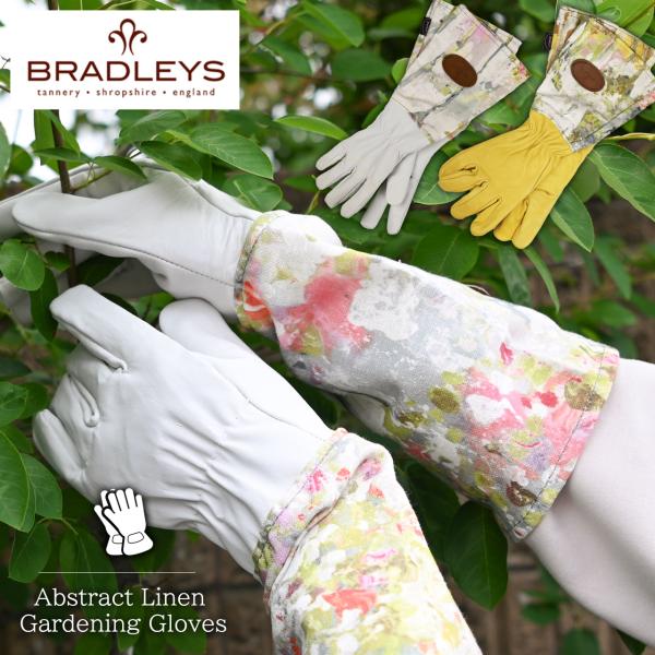 英国ブランドBRADLYS(ブラッドリーズ)のガーデニンググローブです。高級革を使用し、イギリスの職人が一つ一つ丁寧に作り上げた高級グローブです。様々な色合い・模様のリネン生地と、柔らかなレザーで作られたグローブは上品で着け心地も抜群です。...
