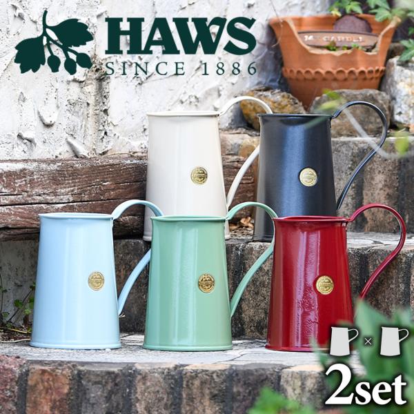 英国HAWS（ホーズ）のカラフルなジャグ（水差し）です。注ぎ口があるので植物の水やりとしてジョウロのようにも使えます。また、お花を“ポンッ”と入れるだけで花びんに早変わり♪しかも、オシャレな形なので「絵」になります。表面は亜鉛メッキされてい...