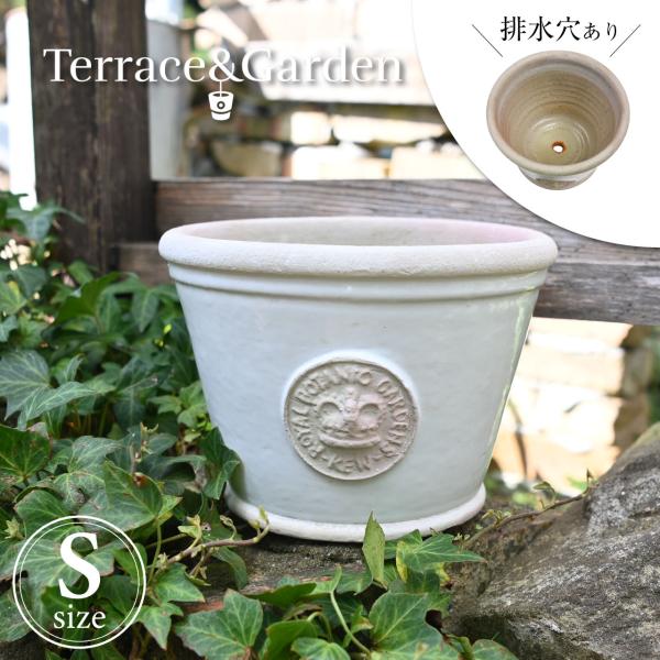 英国のTerrace &amp; Garden社オリジナルの、キューガーデン公認の手作りのフラワーポットです。キューガーデンとは、『世界で最も有名な植物園』と言われ、ユネスコ世界遺産にも登録されているイギリスの植物園です。ハンドメイドのテラ...