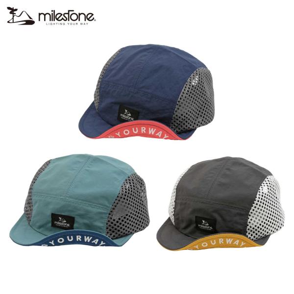 通気性、被り心地を追求したmilestone original capシリーズ。ツバ裏には『LIGHTING YOUR WAY』の刺繍入りです。帽子のツバにワイヤーが組み込まれている為、好きな形状を記憶する事ができます。ヘッドランプ装着時で...