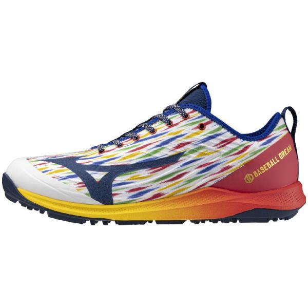 ミズノプロのトレーニングシューズ「クッションレボラン プロ」、2026年春夏限定モデル！軽量感とスピード感のあるデザインの、紐で履ける野球専用設計トレシュー。2026SS BASEBALL DREAM PACKシリーズ。アウトソールは新ソー...