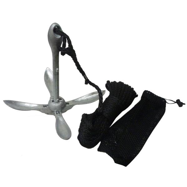 【特価品／返品・交換不可】1.5kgのフォールディングアンカーと6mmのロープ。